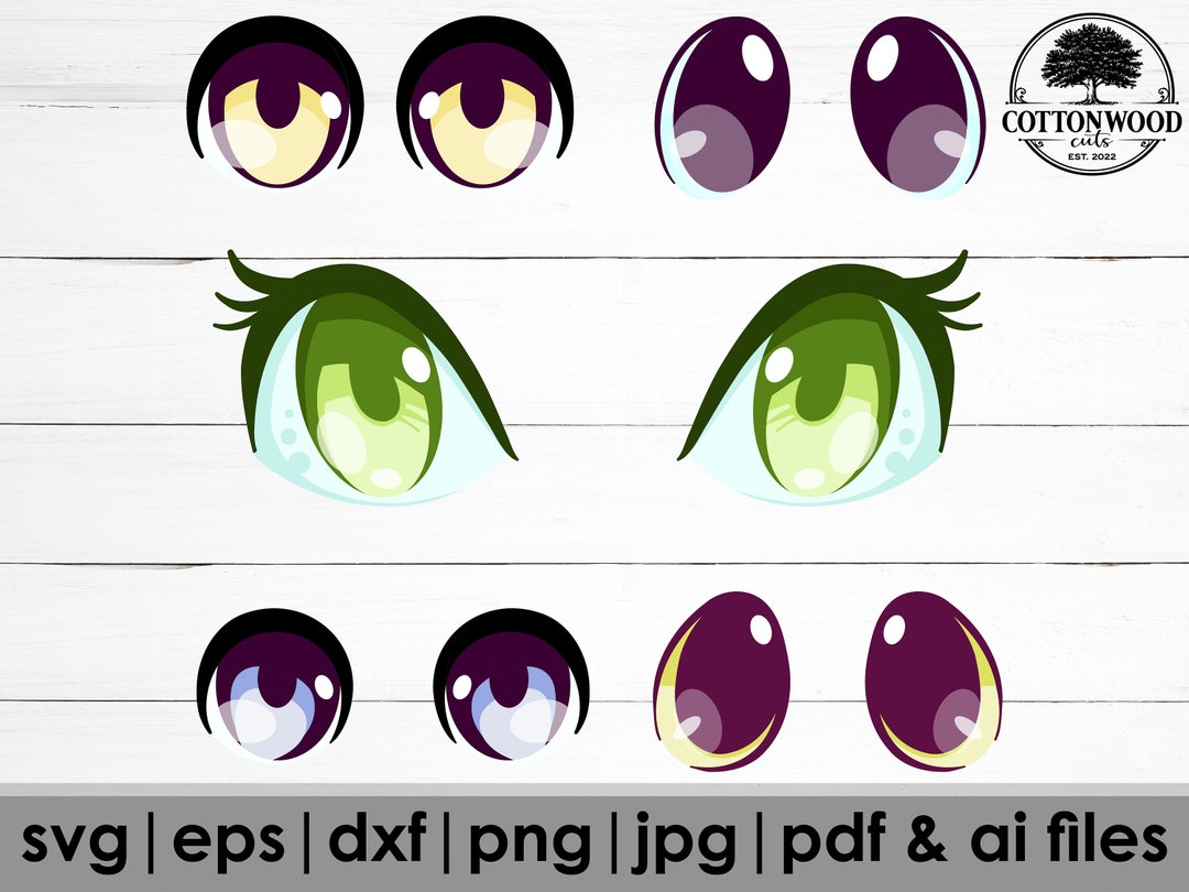 Cartoon Eyes SVG, Manga SVG, Cute Face Svg, Cute Png, Anime Files Svg ...