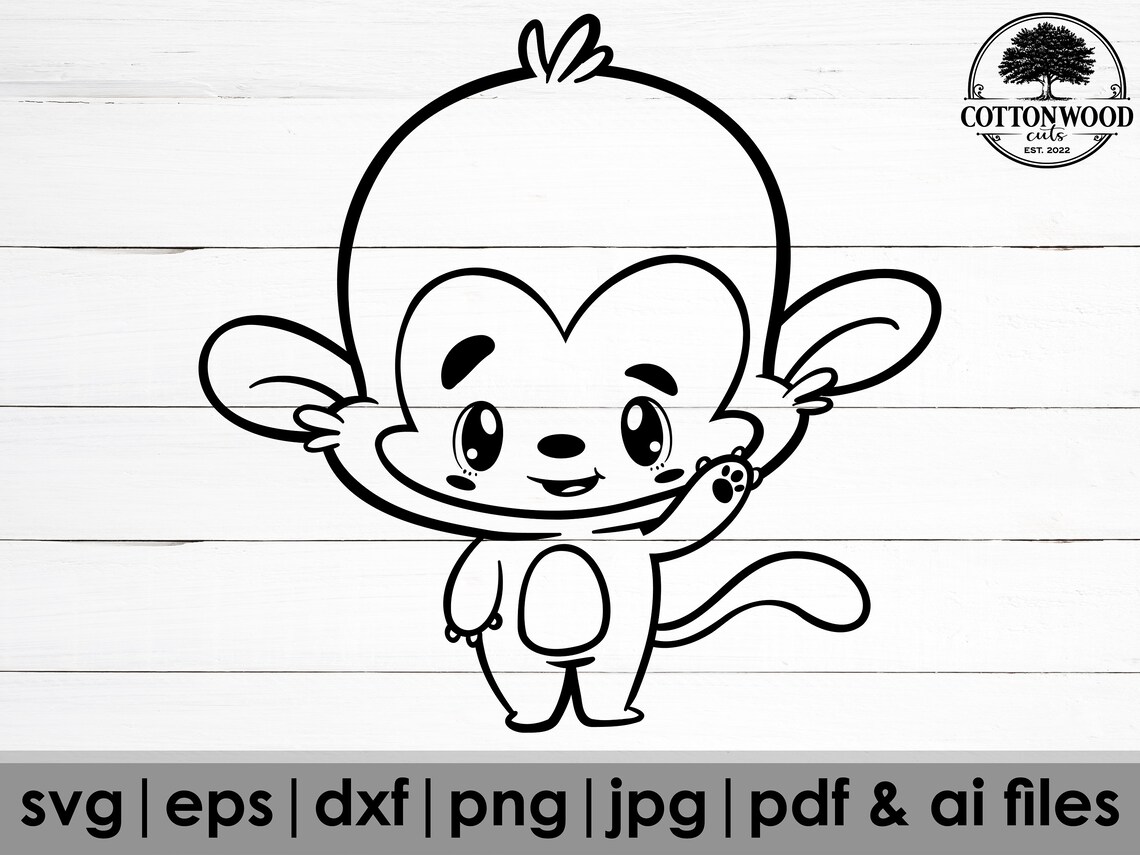 Cute Monkey SVG, Cute Monkey Svg, Cute Svg, Gift for Kids Svg, Cute ...