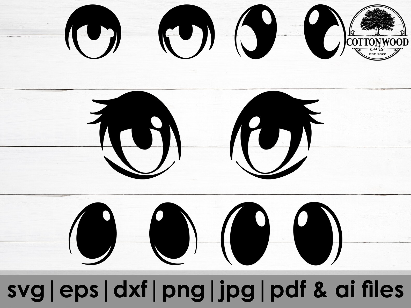 Cartoon Eyes SVG, Manga SVG, Cute Face Svg, Cute Png, Anime Files Svg ...