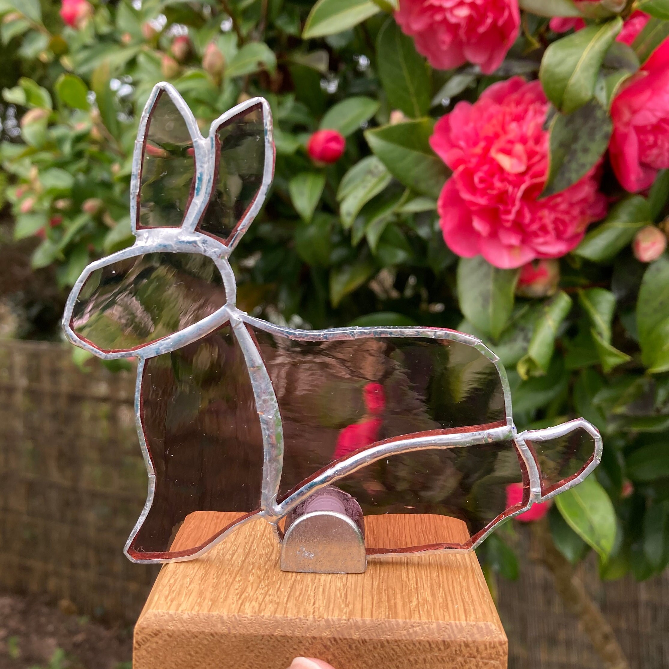 Stained Glass Easter Bunny on Display Stand - Etsy