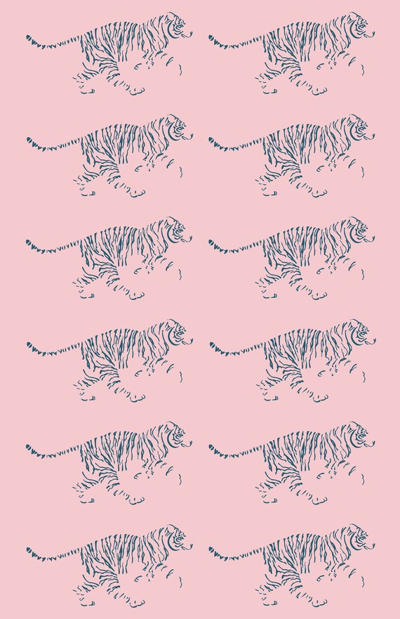 Pink Tiger Pattern Digital Printable - Etsy