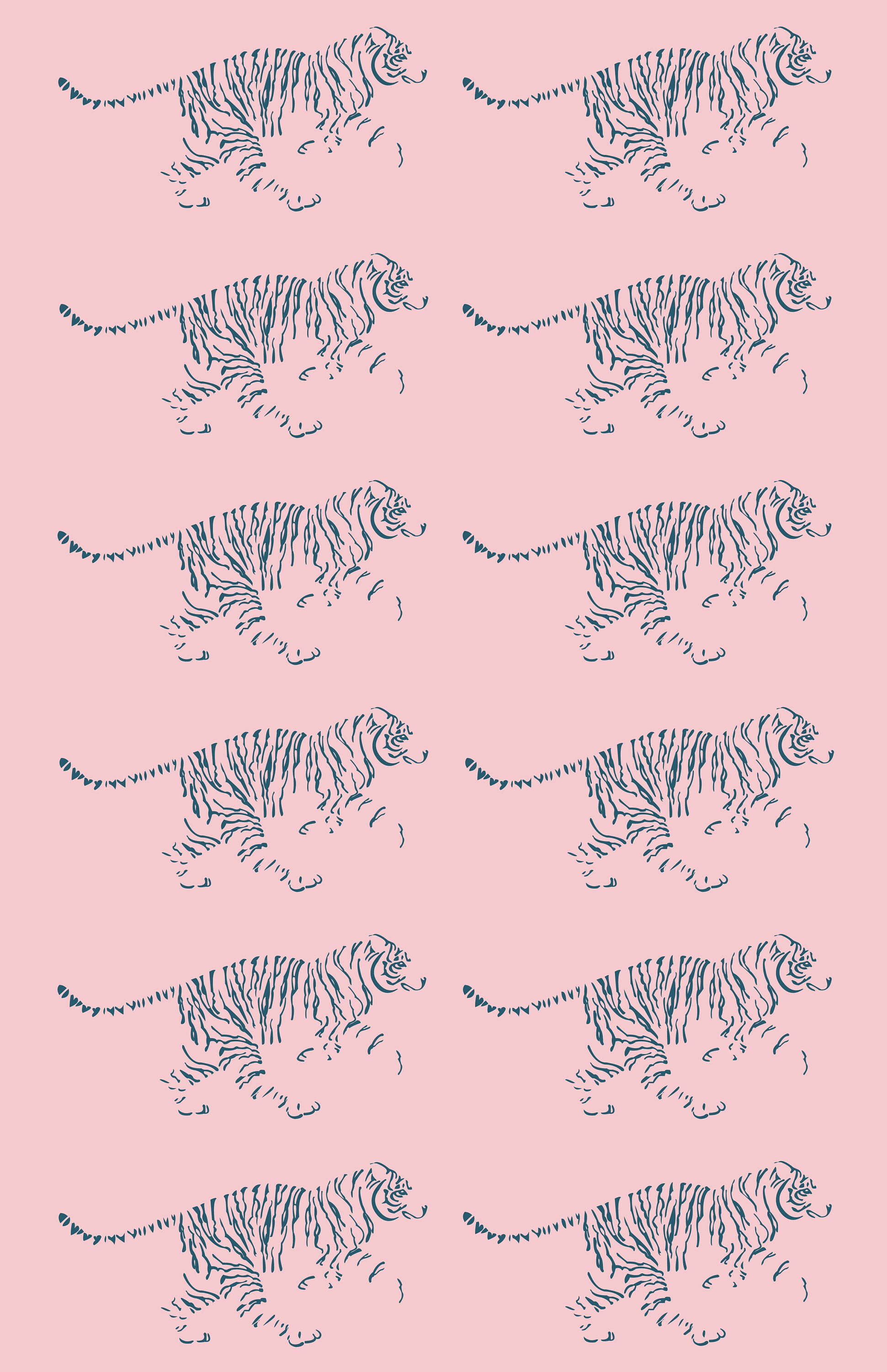 Pink Tiger Pattern Digital Printable - Etsy