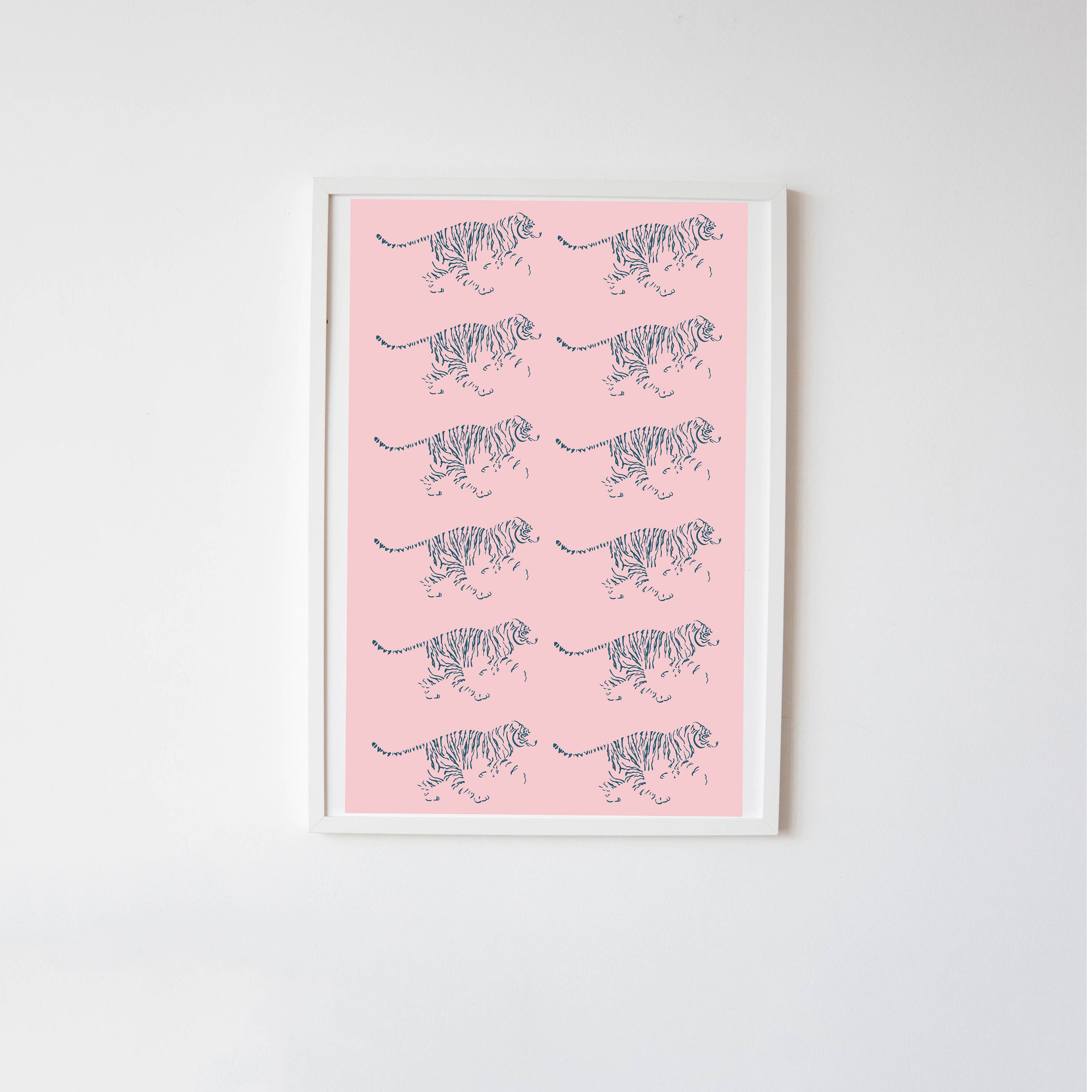 Pink Tiger Pattern Digital Printable - Etsy