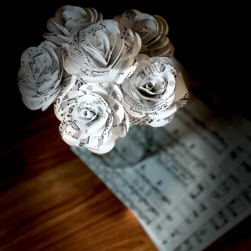 Vintage Sheet Music Roses Piano Note Flowers Rustic Wedding - Etsy