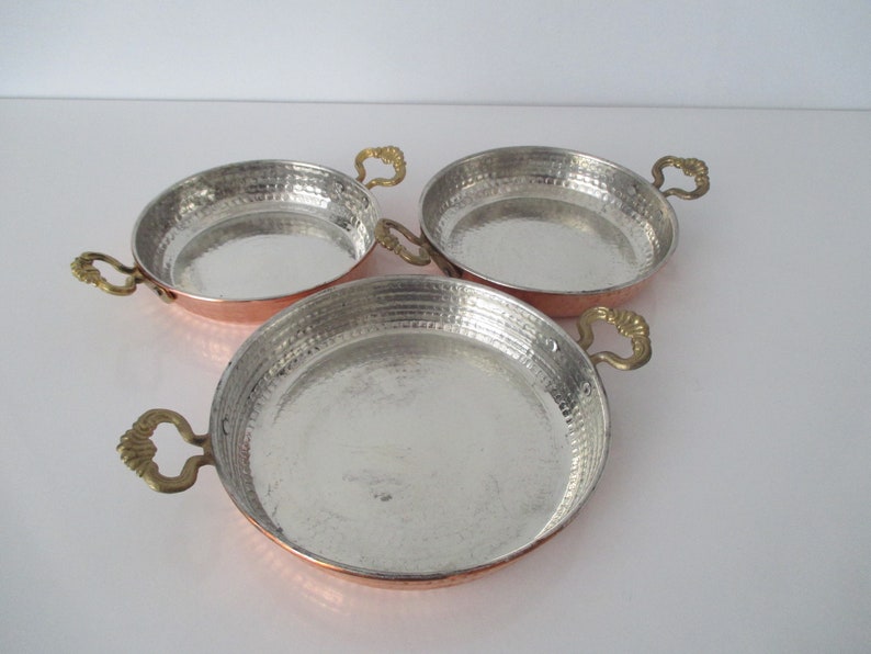 Brass Handle Hand Hammered Cooking Pan | Handmade Unique Copper Pan ...