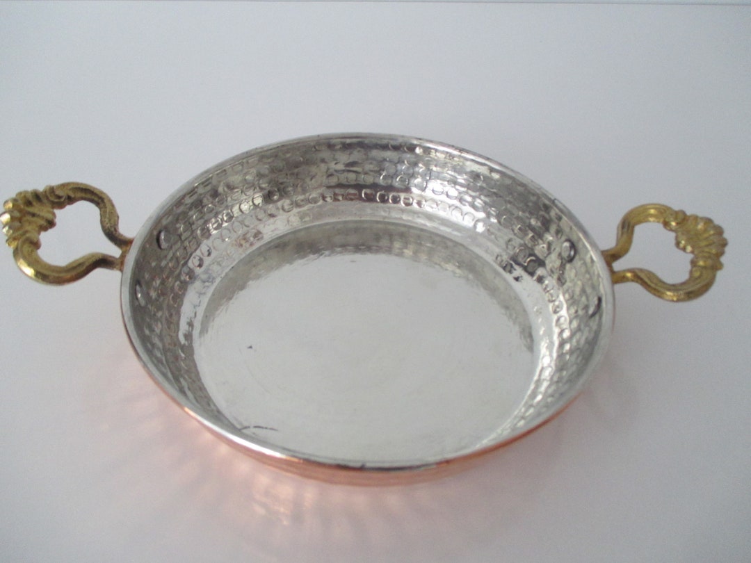 Brass Handle Hand Hammered Cooking Pan | Handmade Unique Copper Pan ...