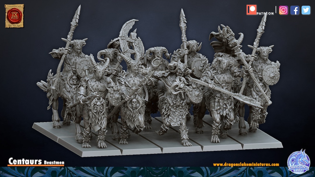 Dragonslake Beast Herds Centaurs BASES INCLUDED - Etsy