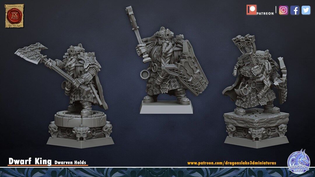 Dragonslake Miniatures Dwarf King - Etsy