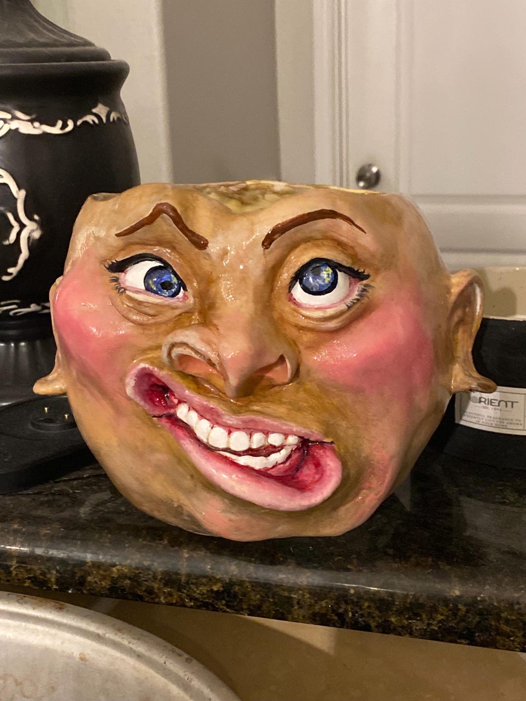 Large Silly Pothead Yarn Bowl/ Flower Pot - Etsy