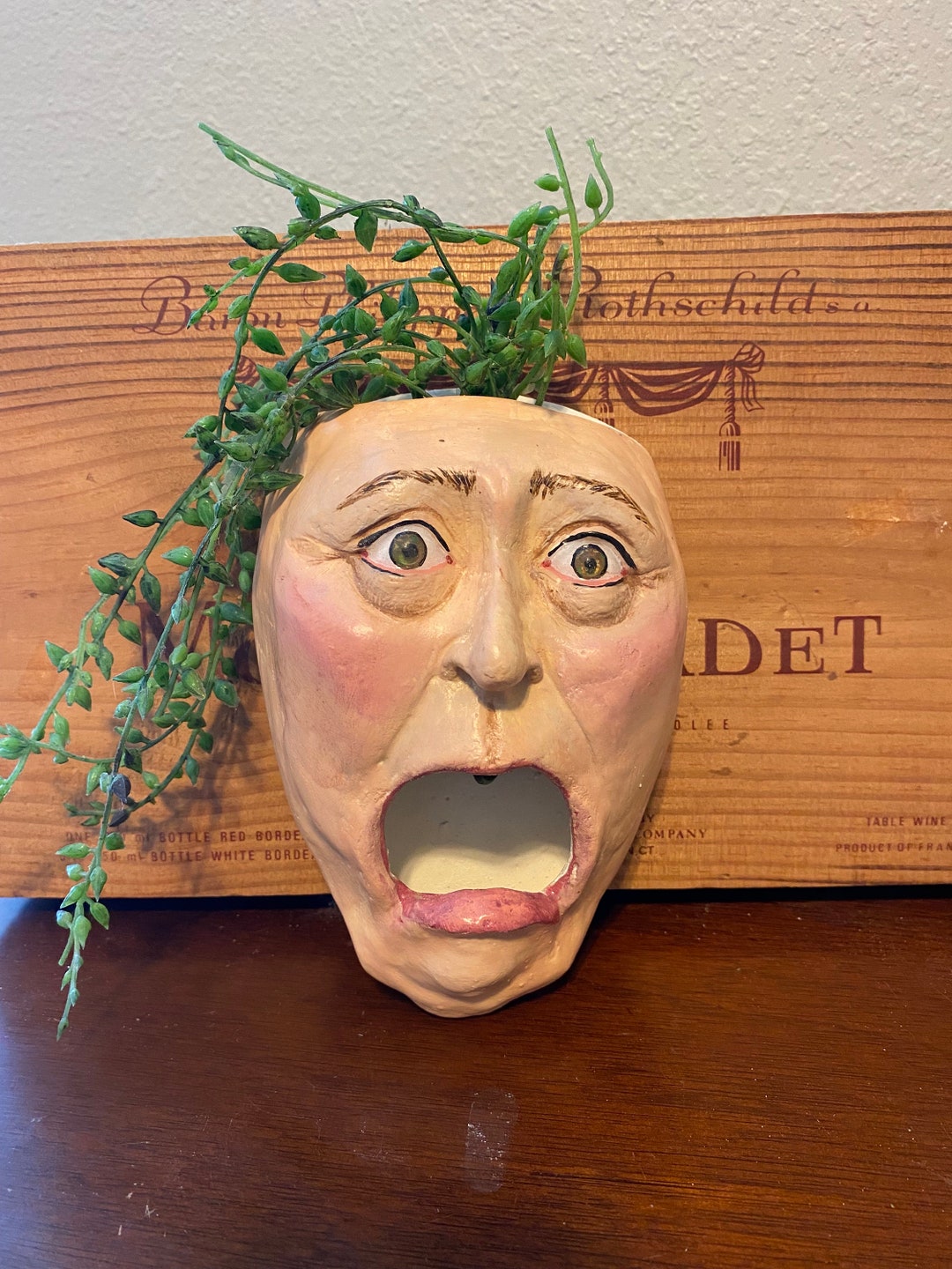 Wall Hanging Face Planters.. Potheads - Etsy