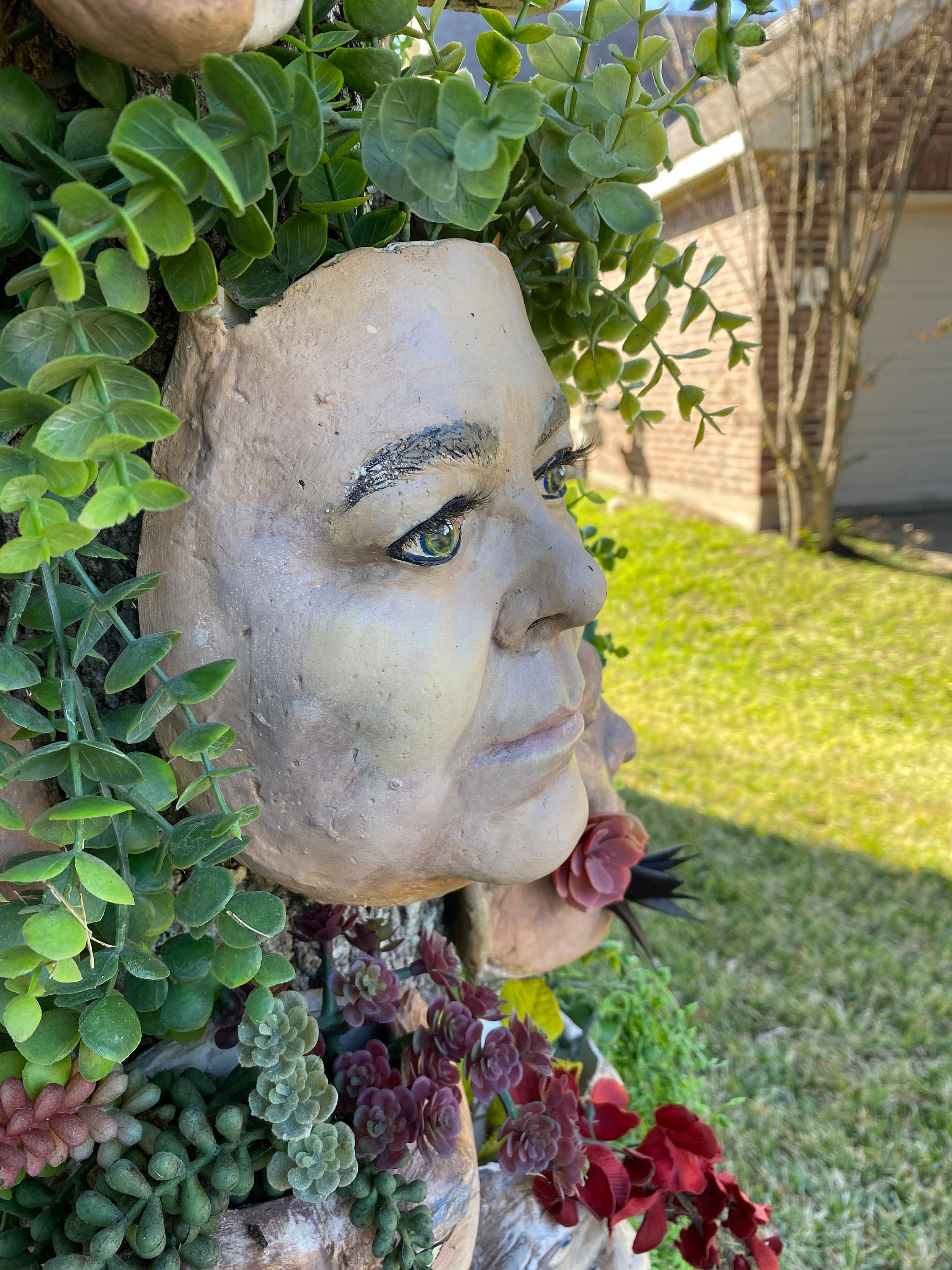 Wall Hanging Face Planters.. Potheads - Etsy