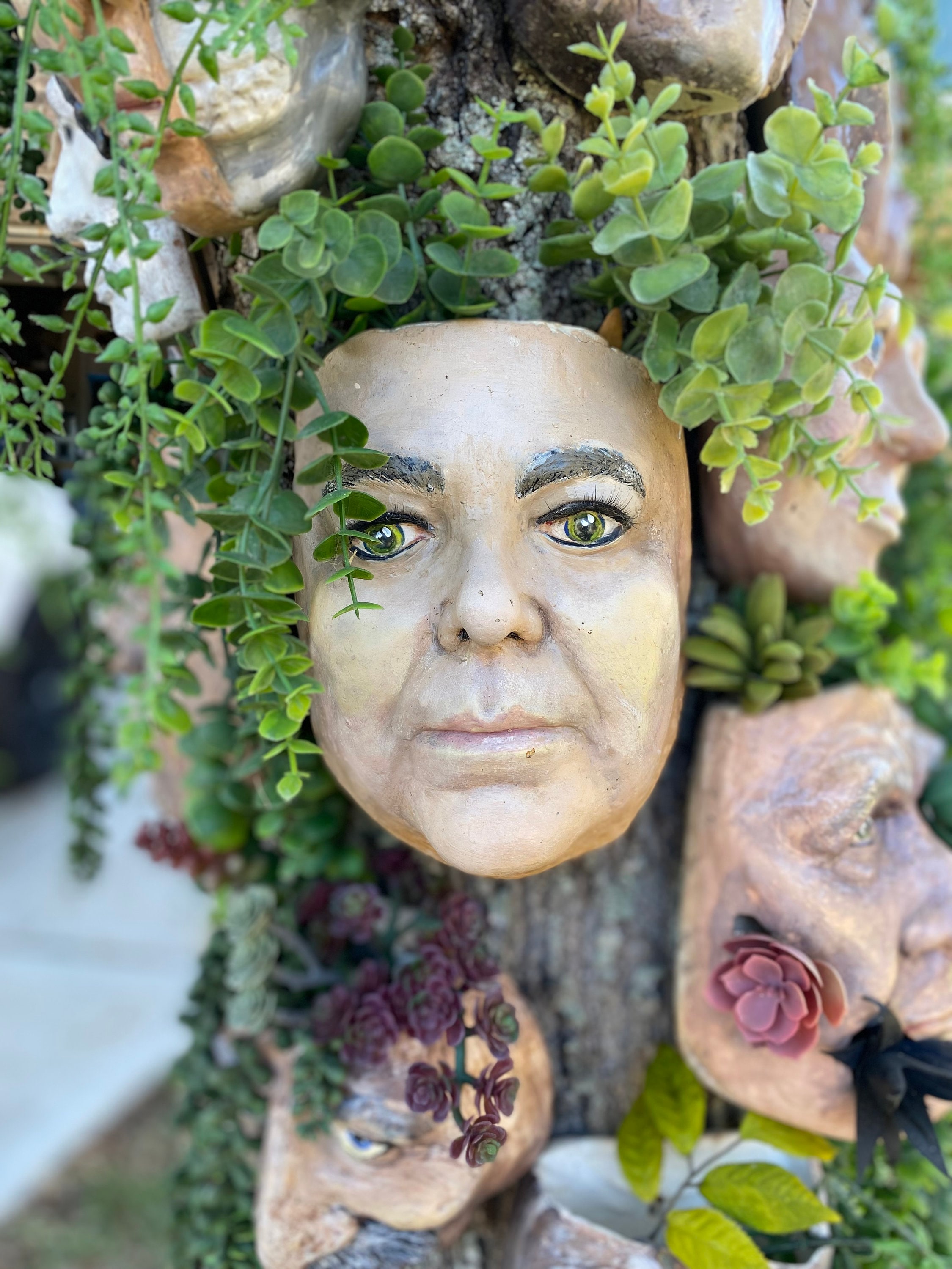 Wall Hanging Face Planters.. Potheads - Etsy