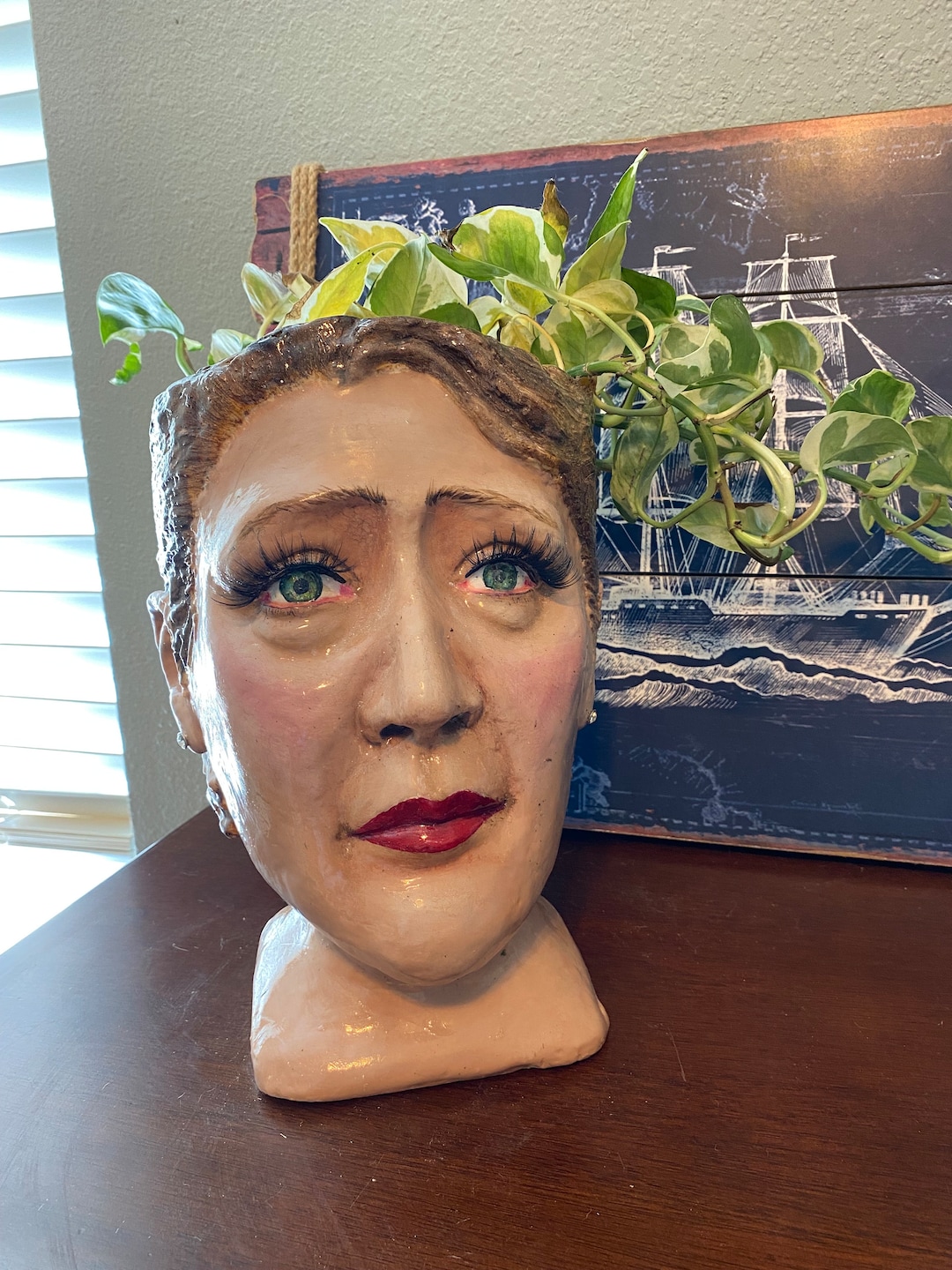 Face Flower Pots “potheads” Gina - Etsy