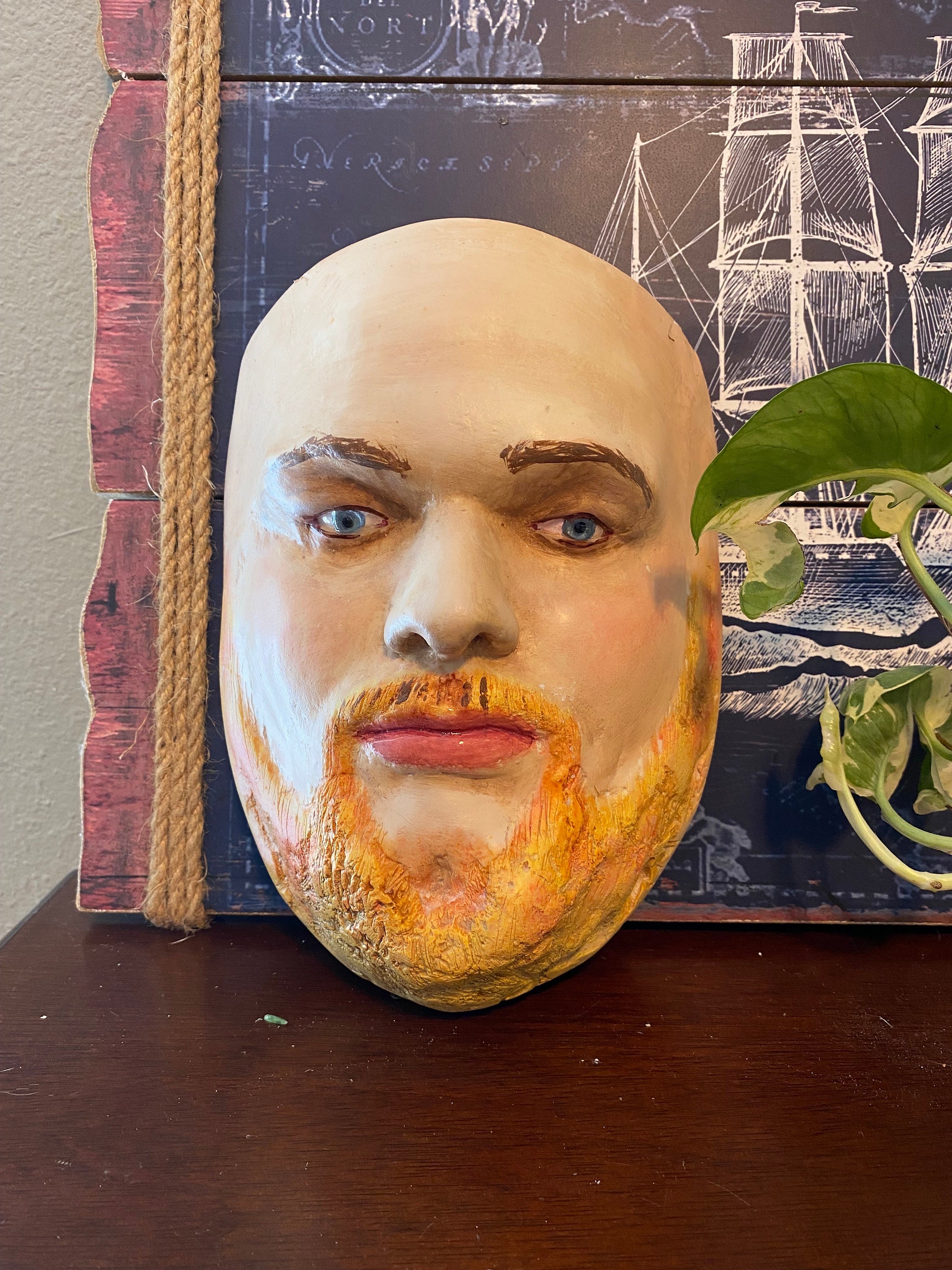 Wall Hanging Face Planters.. Potheads “ben”. - Etsy