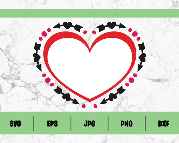 Arrow Heart Frame 14 SVG Frames Borders Love Wedding | Etsy