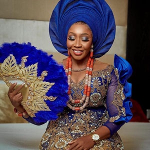 Feathe Bridal Fans / African Feather Fans,bridal Fan,nigerian Wedding ...