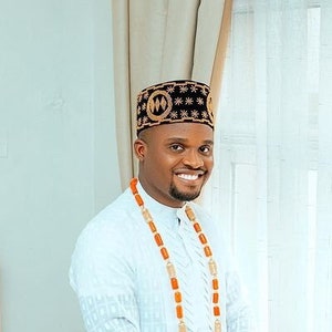 African Chieftaincy Wedding Hat. Igbo Ozo Cap, African Men's Wedding ...