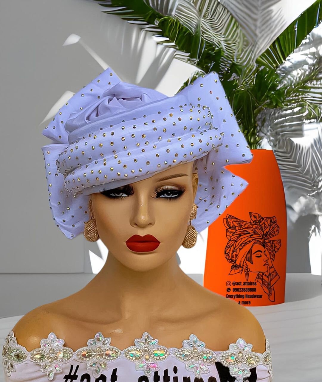 Automated Tulle Headwrap ,embellished Autogele, Ready to Wear Turns ...