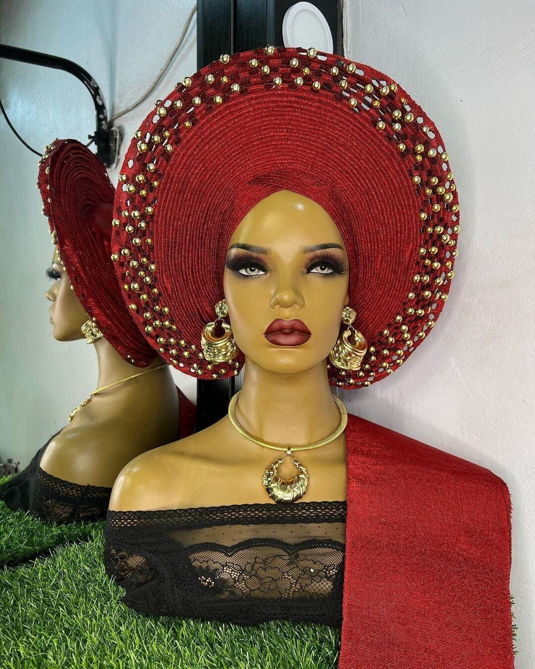 Autogele With Ipele,ready to Wear, Bridal Fascinator Hat Fabric ...