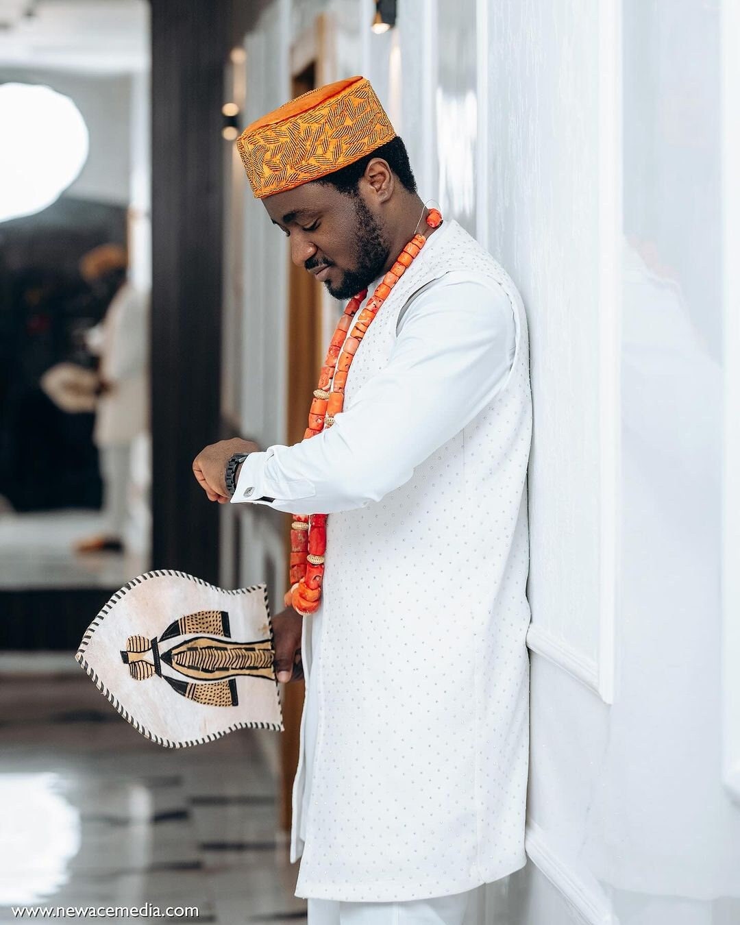 African Chieftaincy Wedding Hat. Igbo Ozo Cap, African Men's Wedding ...