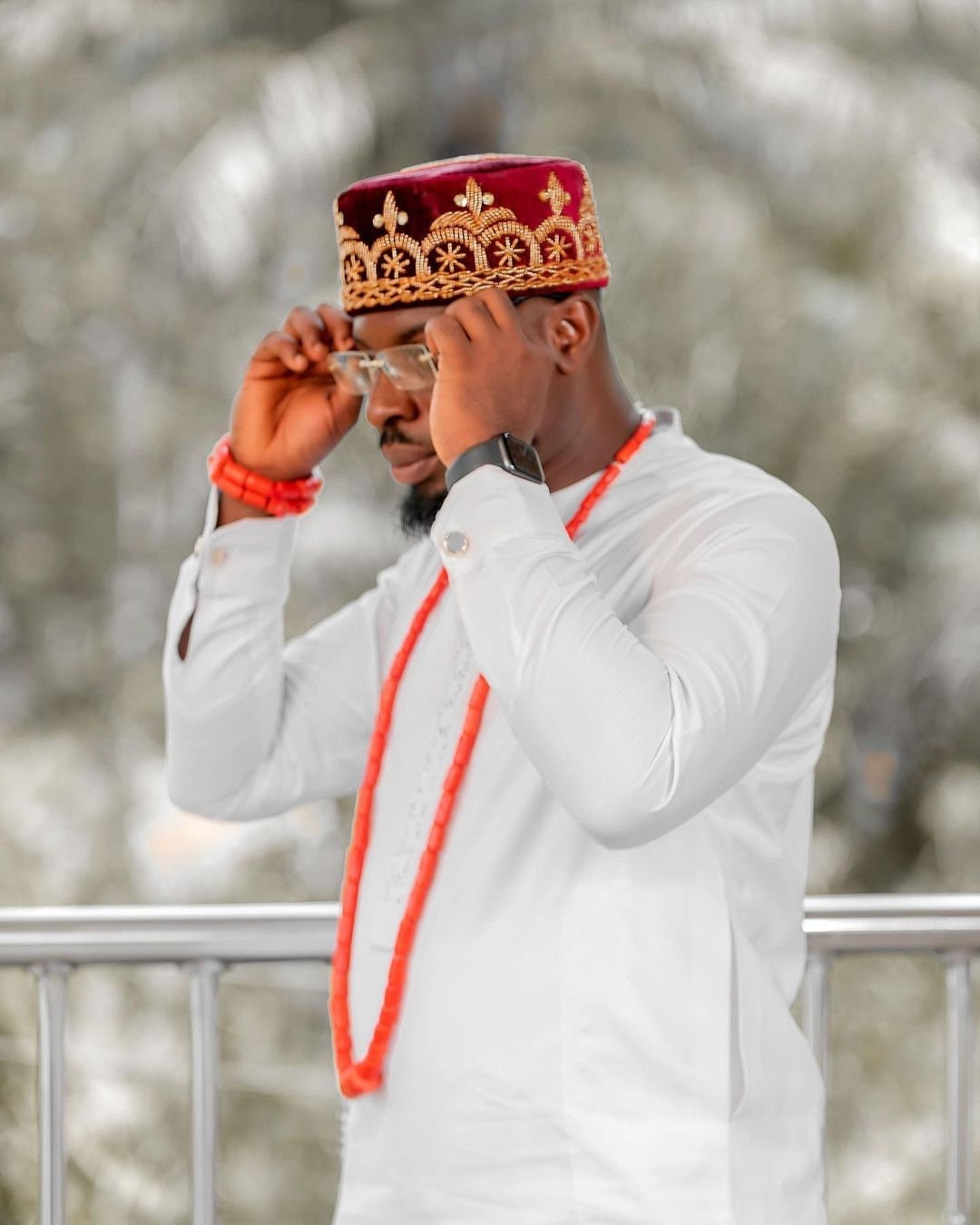 African Chieftaincy Wedding Hat. Igbo Ozo Cap, African Men's Wedding ...