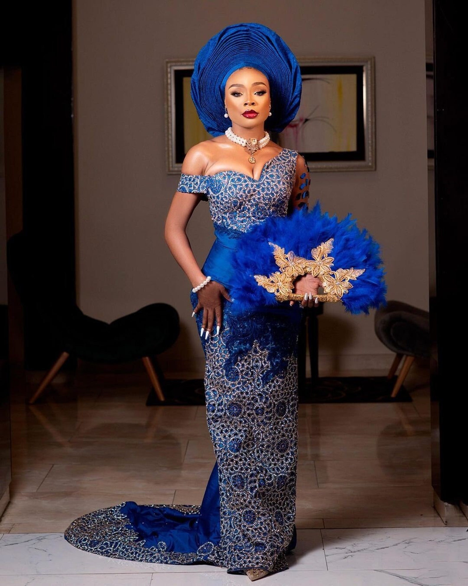 Feathe Bridal Fans / African Feather Fans,bridal Fan,nigerian Wedding ...