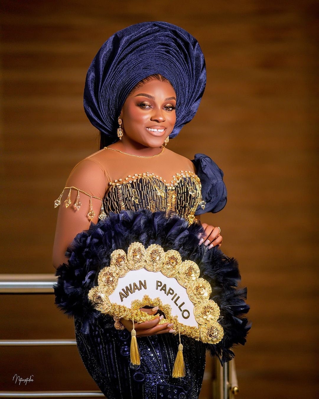 African Feather Hand Fan, Brides Hand Fan, Nigerian Wedding Bridal Hand ...