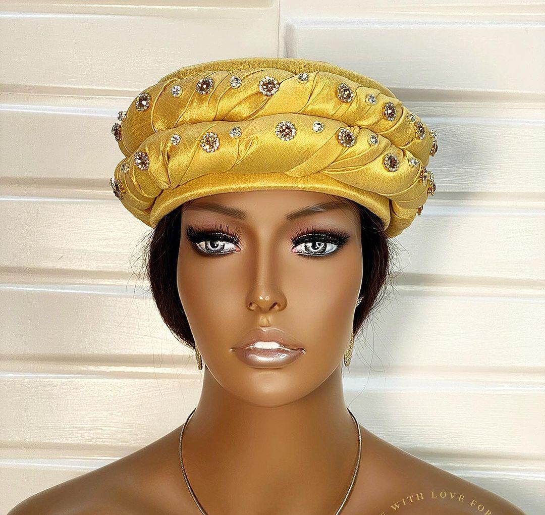 Automated Tulle Headwrap ,embellished Autogele, Ready to Wear Turns ...