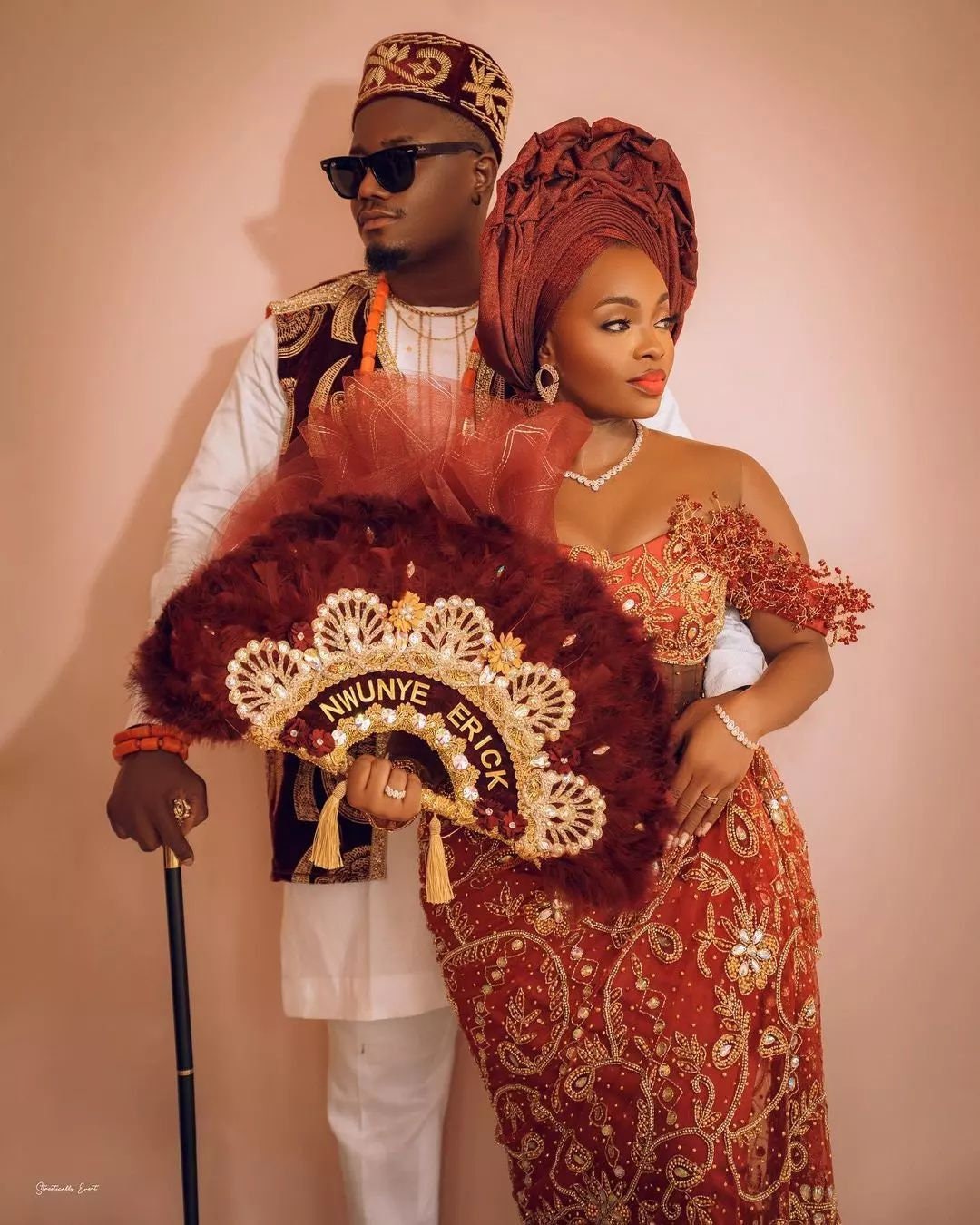 African Feather Hand Fan, Brides Hand Fan, Nigerian Wedding Bridal Hand ...