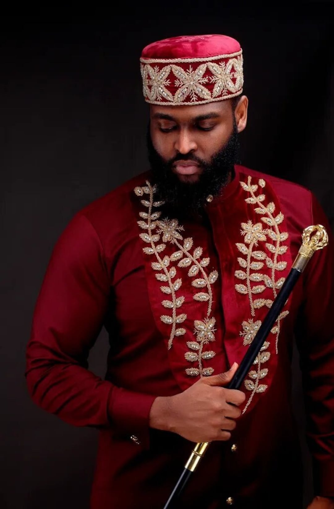 African Velvet Beaded Cap hausa Cap Kufi Hatkufi Cap Hausa - Etsy