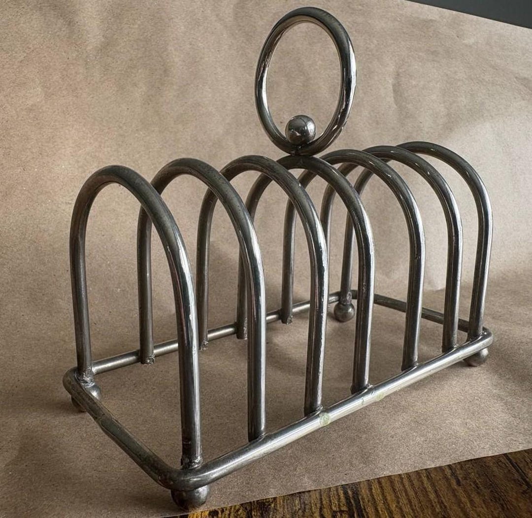 Antique Silver Plate Art Deco English Toast Rack 1950s, Vintage ...