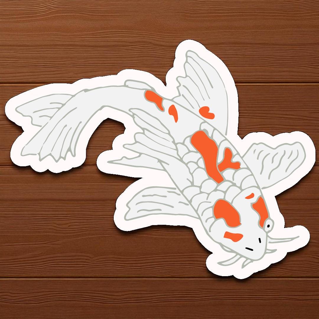 Koi Fish Sticker, Japanese Koi Decal, Water-resistant Koi Art, Lucky ...