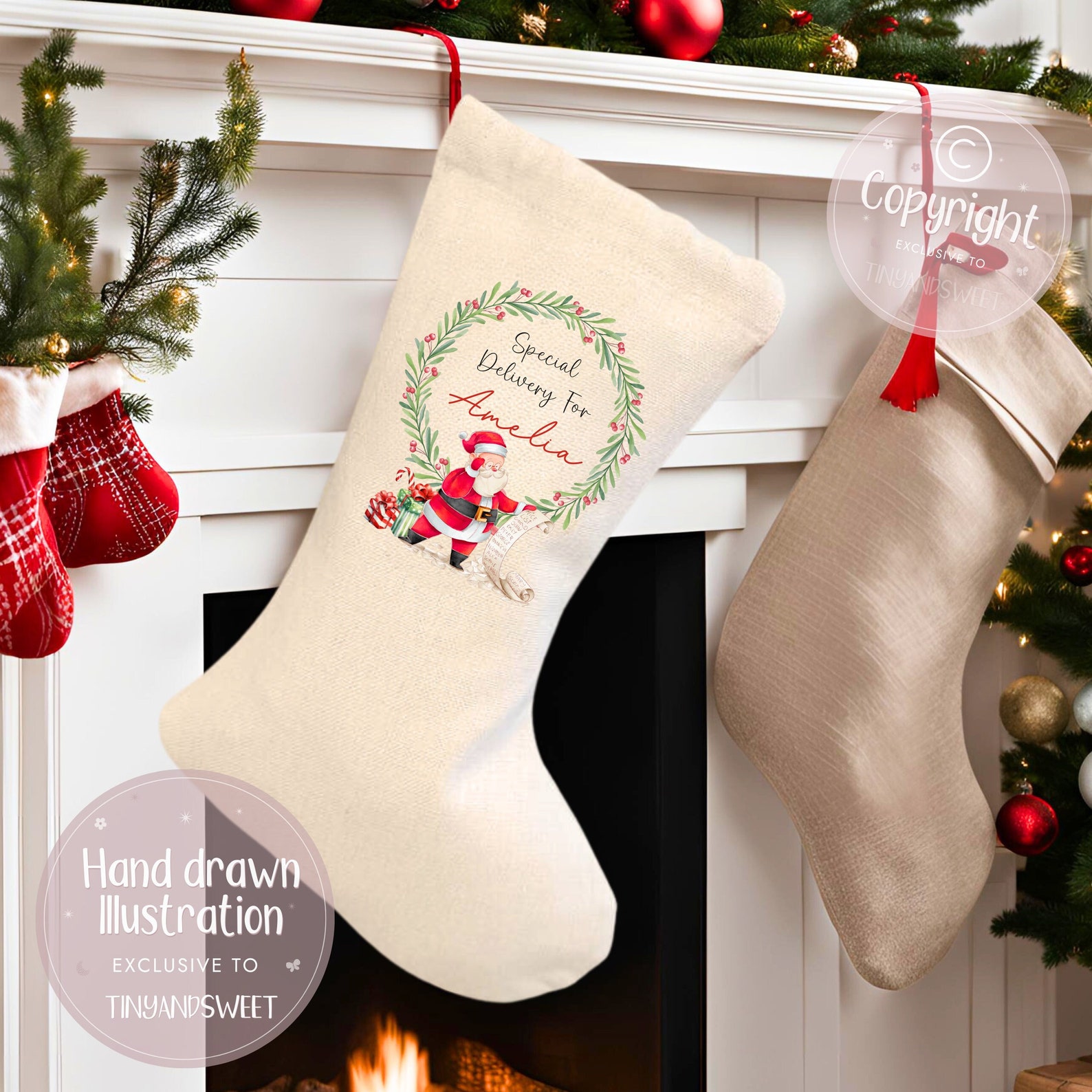 Personalised Christmas Stocking, Santa Sack, Christmas Eve, Christmas ...