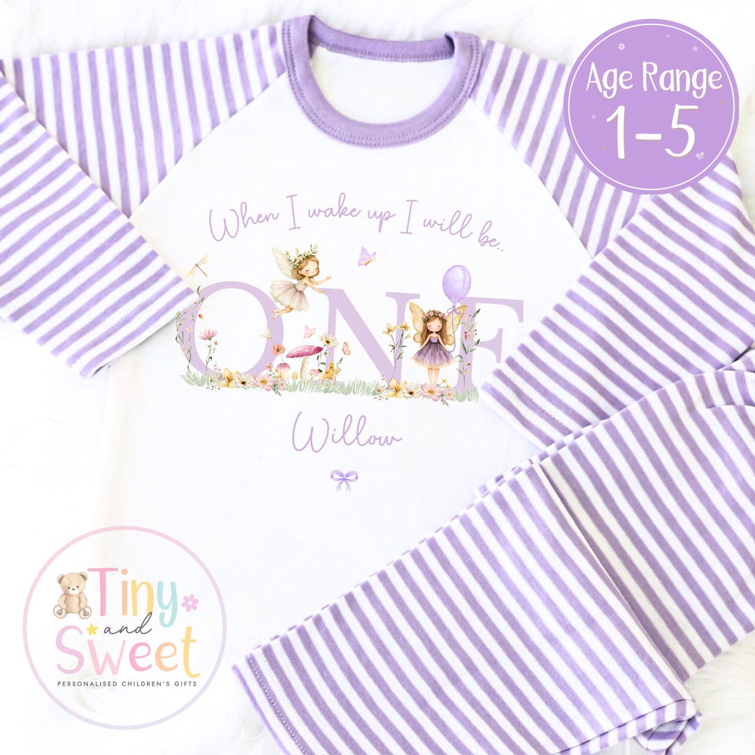 Personalised Toddler Baby Pyjamas, When I Wake up I'll Be 1 2 3 ...