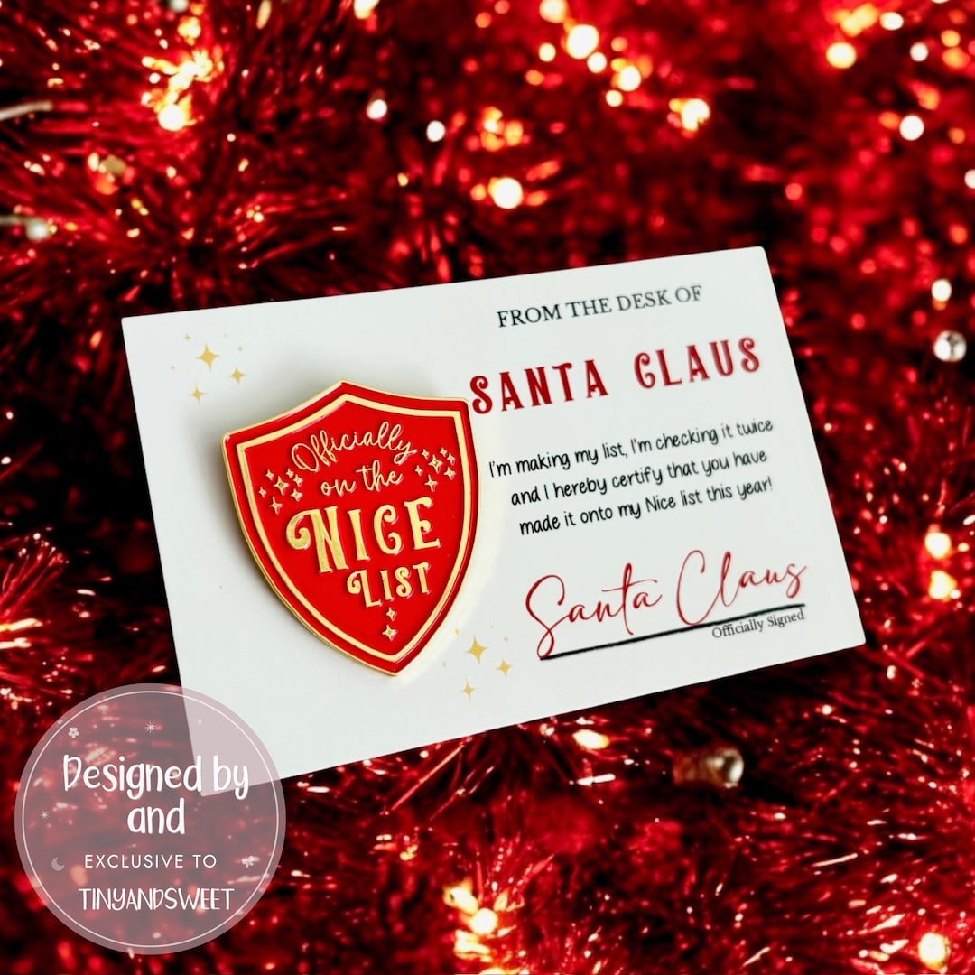 Official Santa Nice List Pin Badge, Stocking Filler, Letter to Santa ...