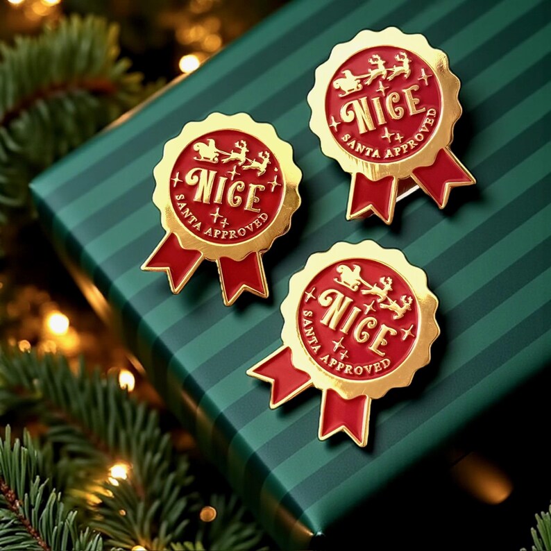 Santa's Nice Pin Badge: Christmas List Stocking Filler - Etsy UK