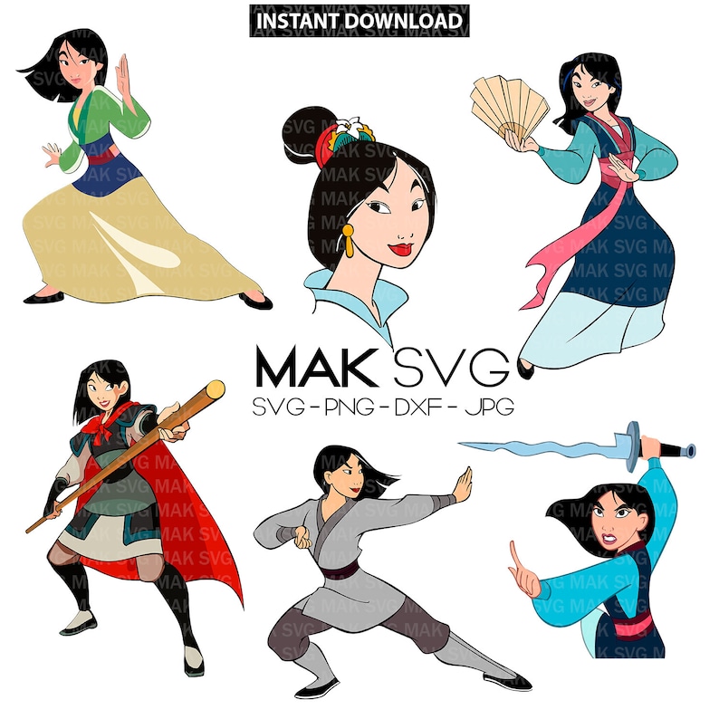 Mulan Svg, Disney Princess, Mulan for Girls Svg, Disney Svg, Princess ...