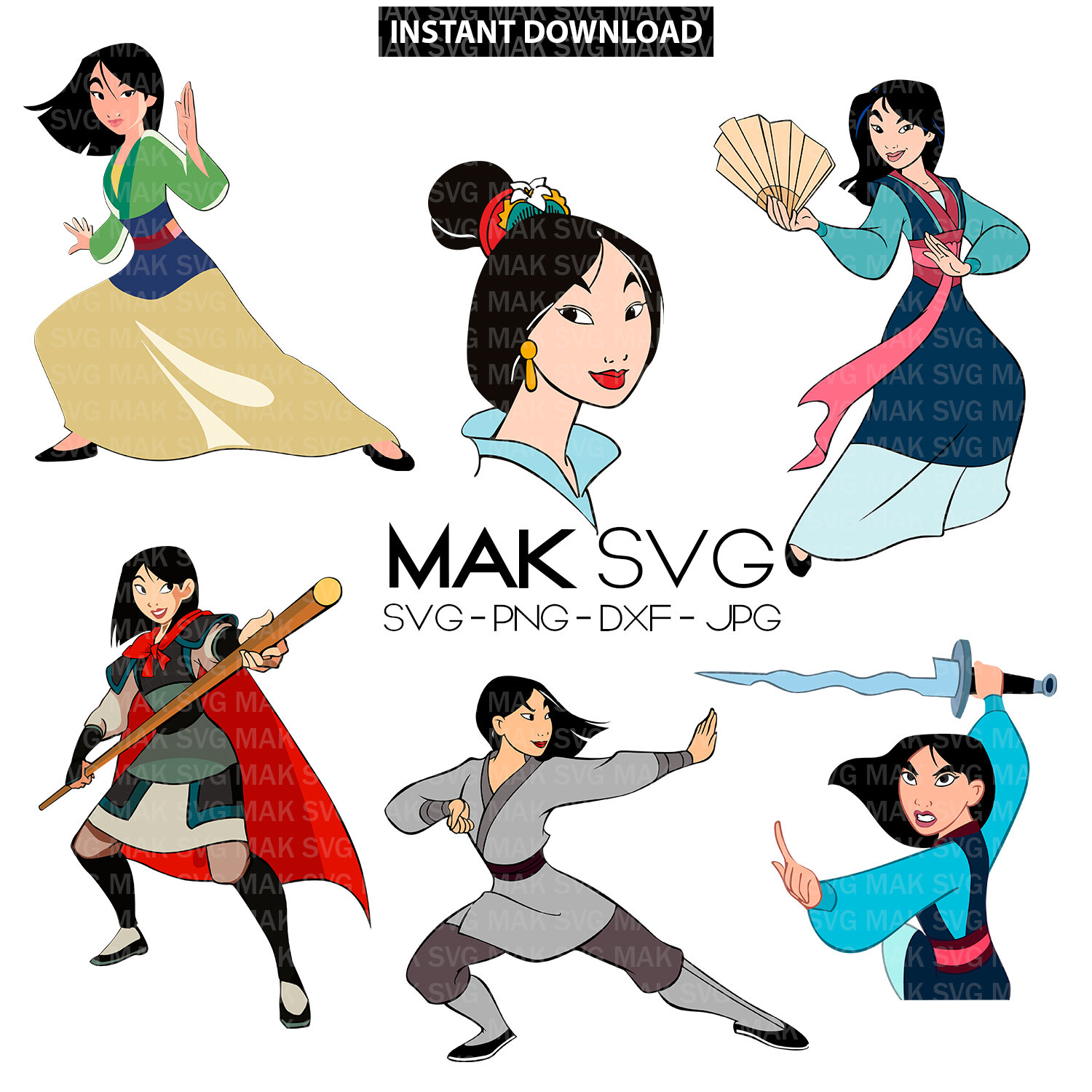 Mulan Svg, Disney Princess, Mulan for Girls Svg, Disney Svg, Princess ...