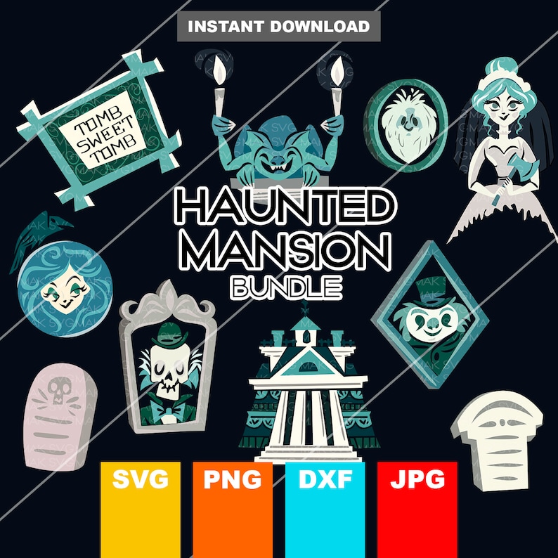 Haunted Mansion Inspired Vector Cut Files, Haunted Mansion Svg File ...