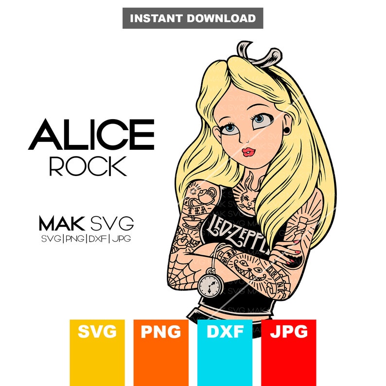 Alice Punk Svg, Alice Svg, Alice Cricut File, Princess Svg. - Etsy