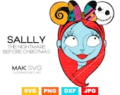 Sally Head Svg Sally Cut File the Nightmare Before Christmas - Etsy
