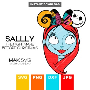 Sally Head Svg, Sally Cut File, the Nightmare Before Christmas Svg, the ...