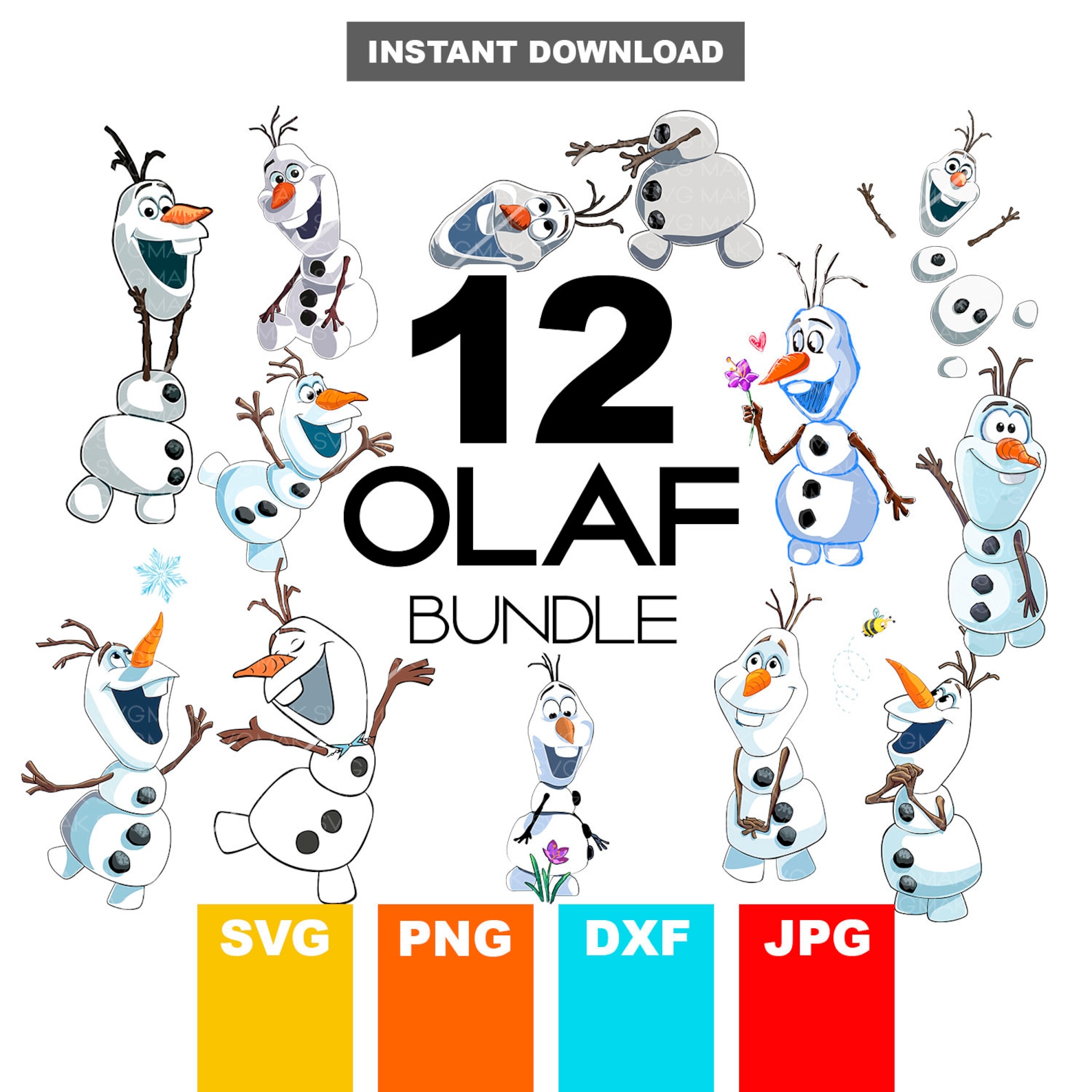 Olaf Svg Bundle, Frozen Svg, Christmas Svg, Olaf Svg, Olaf Svg Layered ...