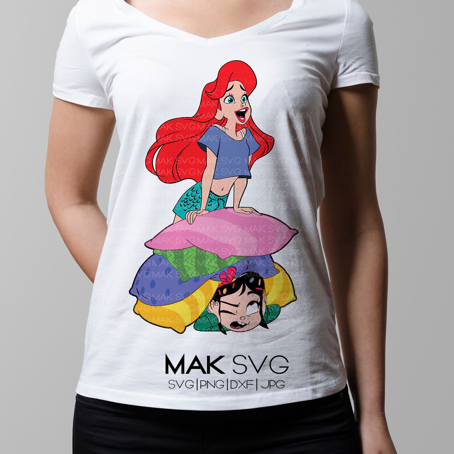 Ariel and Vanellope Svg, Little Mermaid Svg, Ariel Svg, Mermaid Svg ...