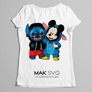 Stitch and Mickey Svg, Mickey Svg, Mickey Png, Mickey Cut File, Stitch ...