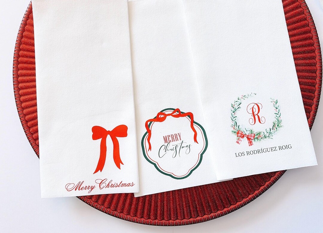 Personalized Christmas Napkins - Etsy