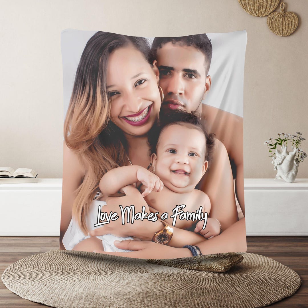 Custom Family Photo Blanket,personalized Photo Blanket, Memory Keepsake ...