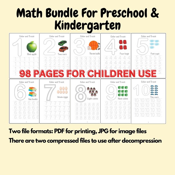 Math Worksheets - Etsy
