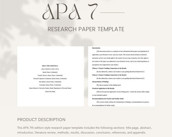 APA 7th Edition Sample Student Thesis Paper Template, Graduate School ...
