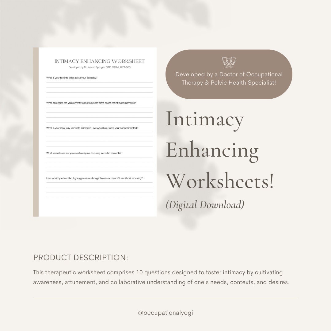 Pelvic Health Intimacy Enhancing Worksheets - Etsy